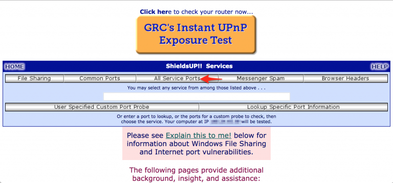 ShieldsUP!の使い方、シールドアップはルーターのポートをチェックするサイトです,国がIoT機器のドアを開けようとしますのでご注意を ...